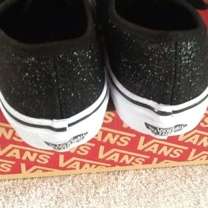 Vans | Shoes | Vans Authentic Girls Black Glitter Shoes Nwb | Poshmark